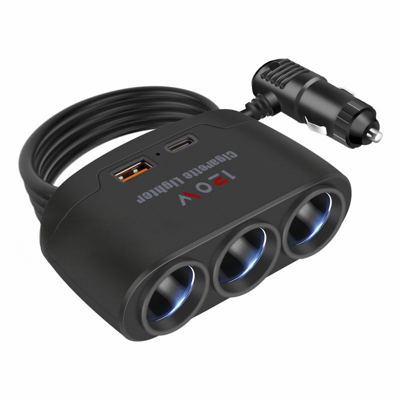 Multi-function 120W Car Fast Charger Splitter 3 Ports Integrated 2 Hig ...