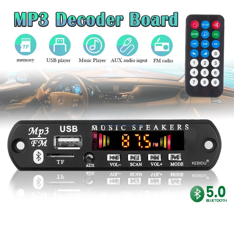Bluetooth 5.0 MP3 Player Decoder Board Speaker 12V USB TF Radio Wirele ...