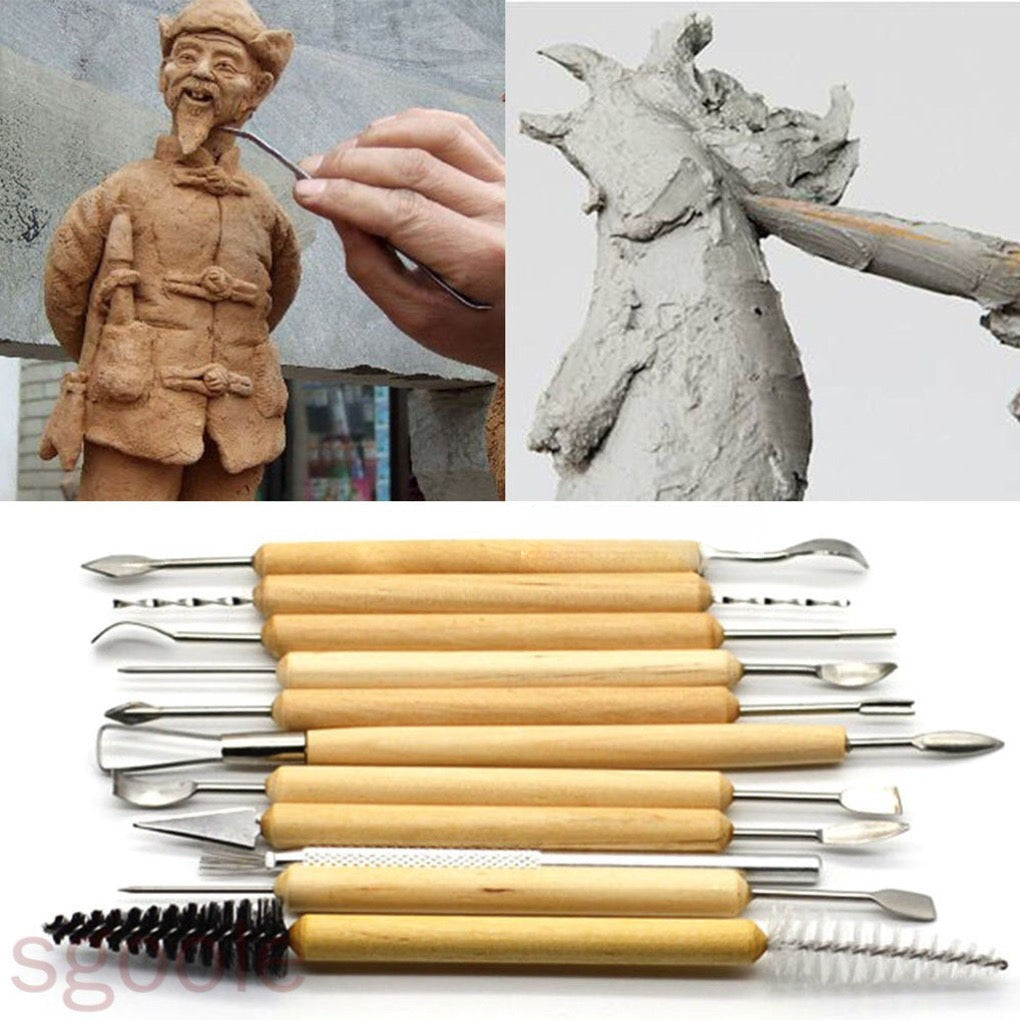 11pcs/set Clay Sculpture Pottery Tools Beginner's Clay Sculpting Set W ...