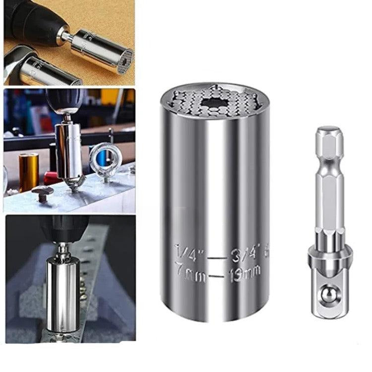 Super Universal Socket (7-19mm) Multifunctional Ratchet Socket Ratchet ...