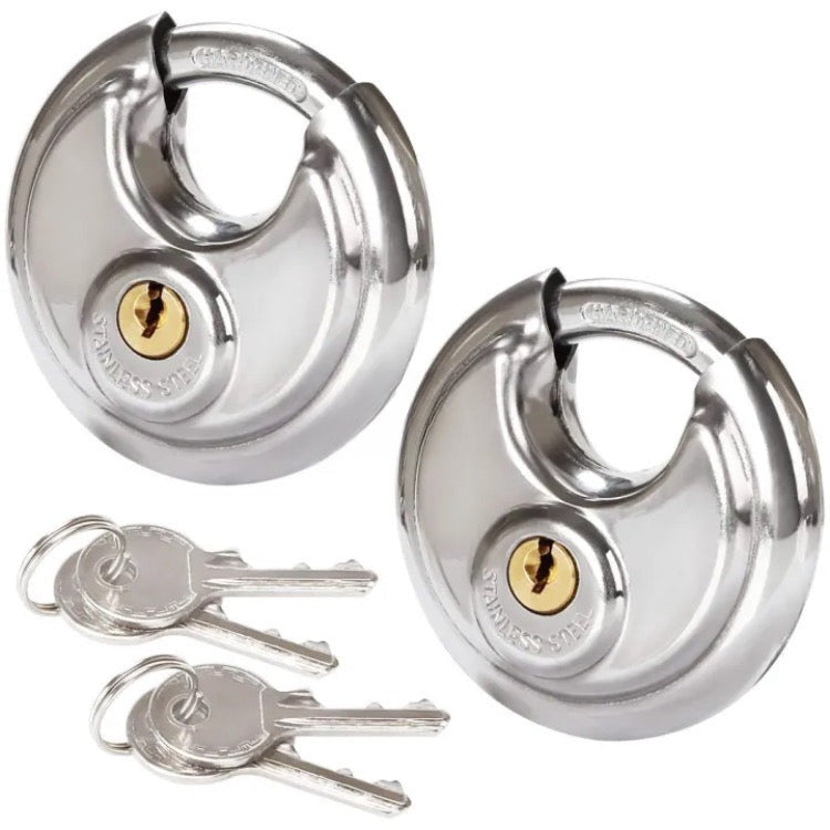 Stainless Steel Anti-Theft Padlock Disc Round Lock for Warehouse Door ...