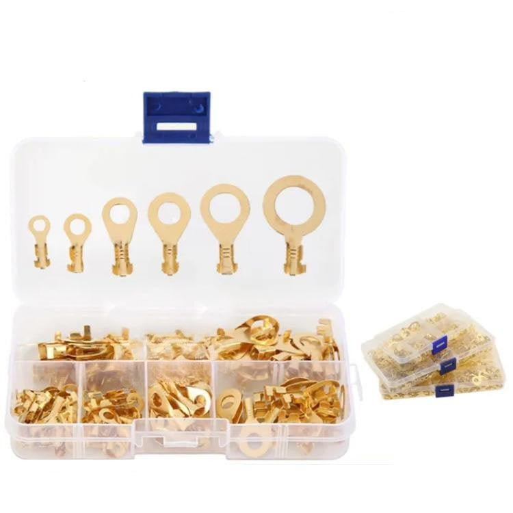 150/300/450/540PCS M3-M10 Ring Lugs Eyes Copper Crimp Terminals Cable ...