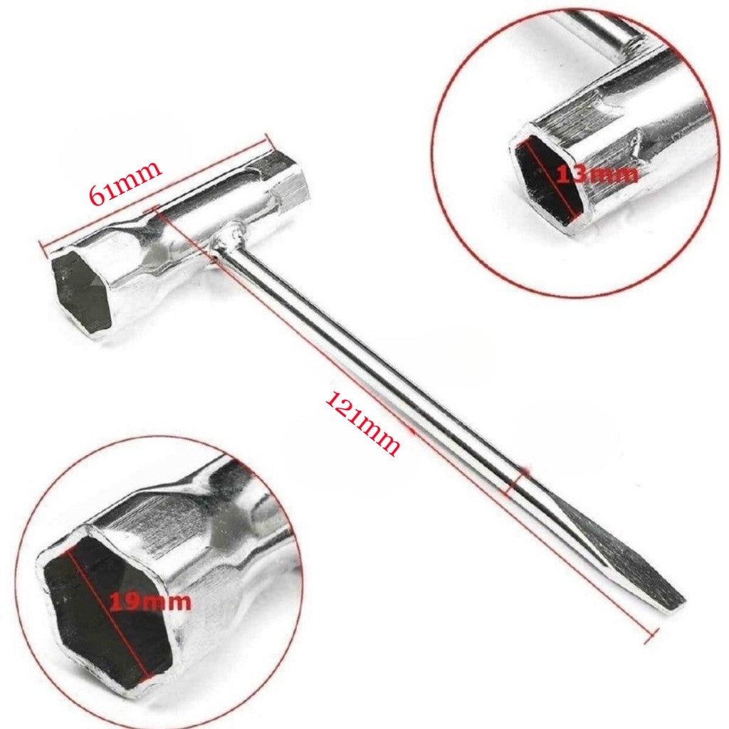 Spark Plug Socket Wrench 13mm & 19mm Stainless Steel Spanner for Gasol ...