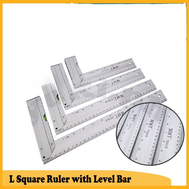 Aluminum Squala L-Square Angle Ruler With Level Bar – Arrow Hardware