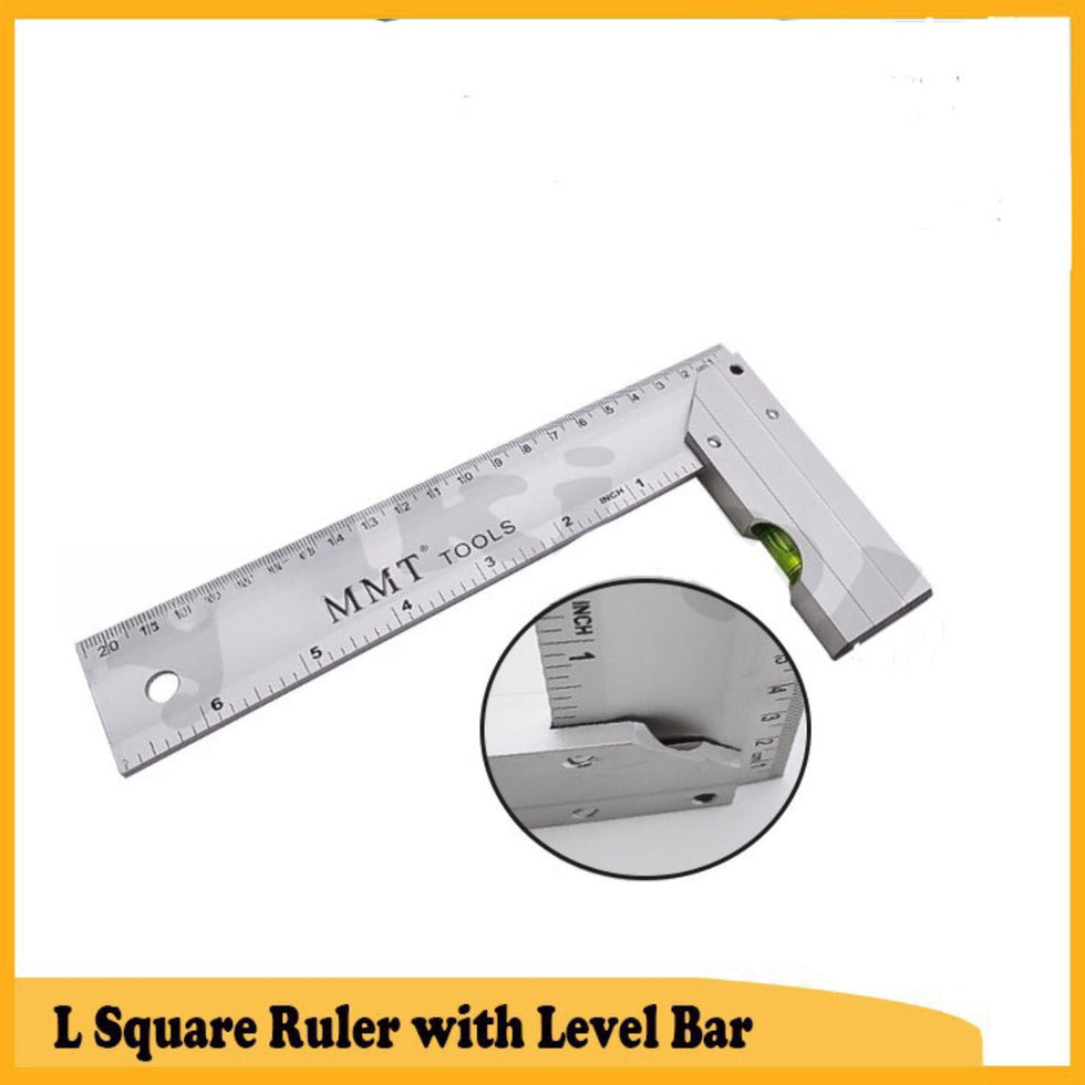 Aluminum Squala L-Square Angle Ruler With Level Bar – Arrow Hardware