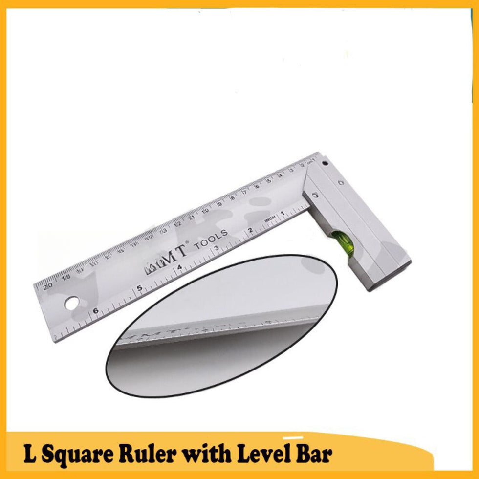 Aluminum Squala L-Square Angle Ruler With Level Bar – Arrow Hardware