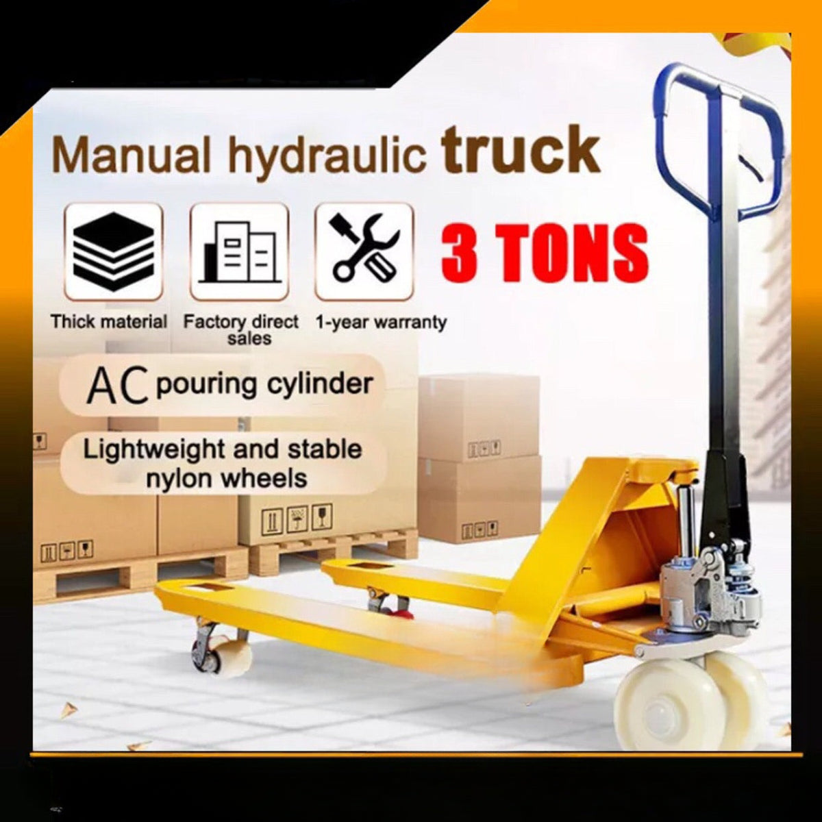Hydraulic Pallet Truck 3 Ton Capacity Hand Pallet Truck Forklift Truck ...