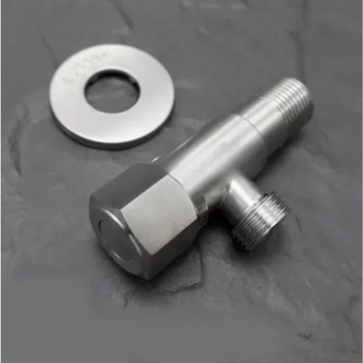 Stainless Steel Silvery Double Angle Valve 2 Way Angle Valve 1/2 x 1/2 ...