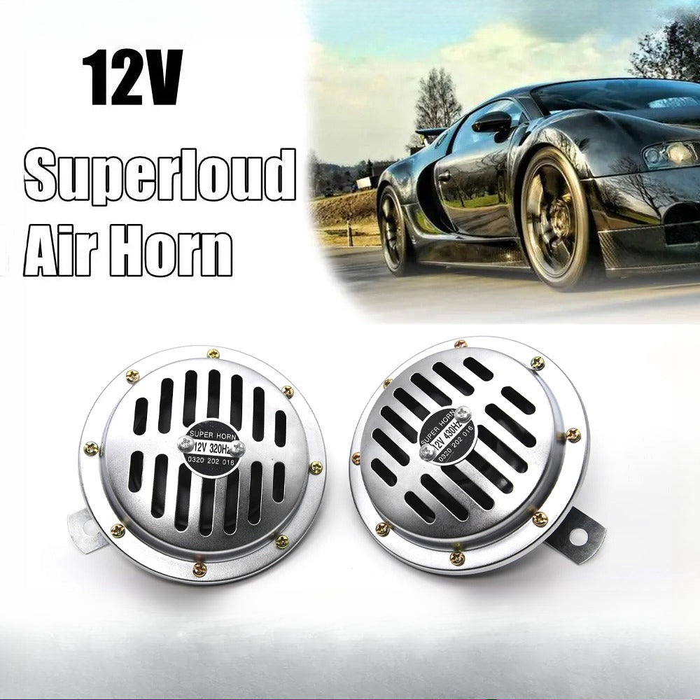 2-Piece Super Loud 12V Disc Horn Set – Waterproof Universal Car Horn ...