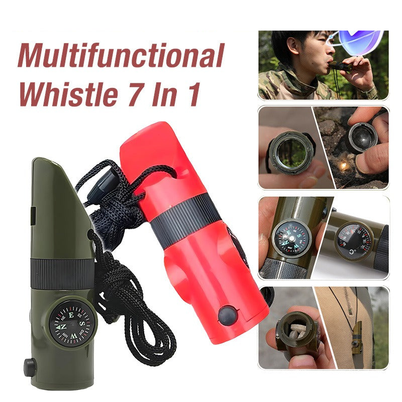 Multifunction Survival Whistle – Compass, Mirror, Torch & Magnifier fo ...