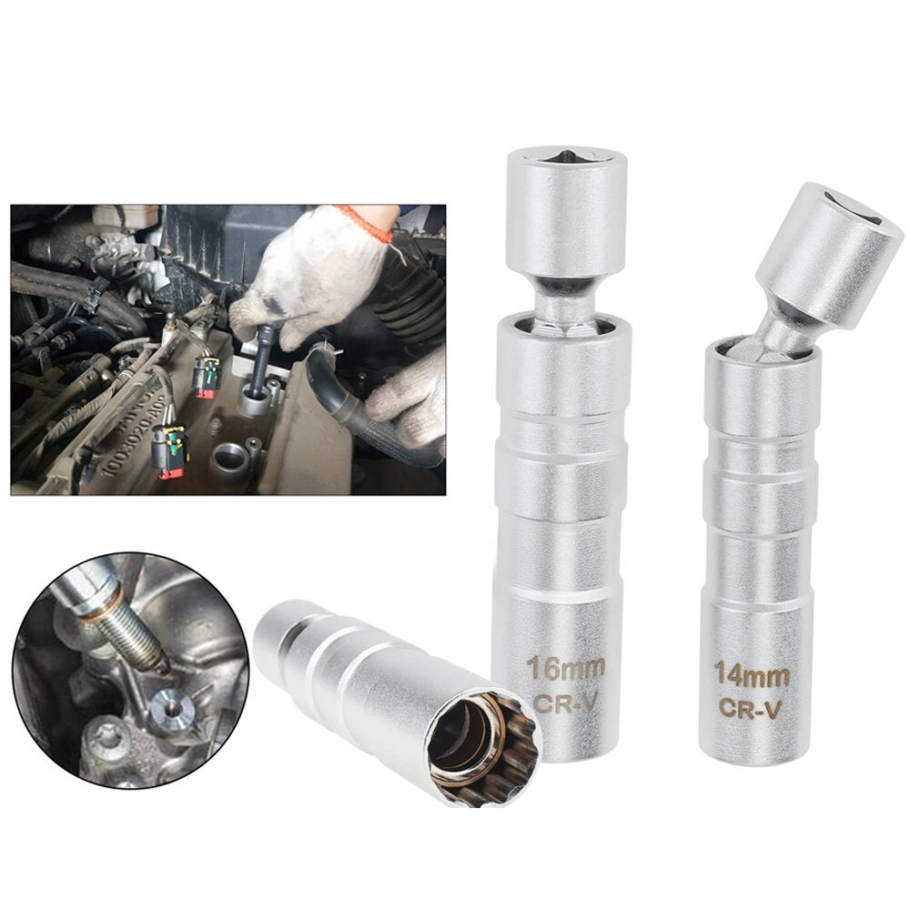 Magnetic Spark Plug Socket Wrench Adapter Set – 14mm & 16mm Thin Wall ...