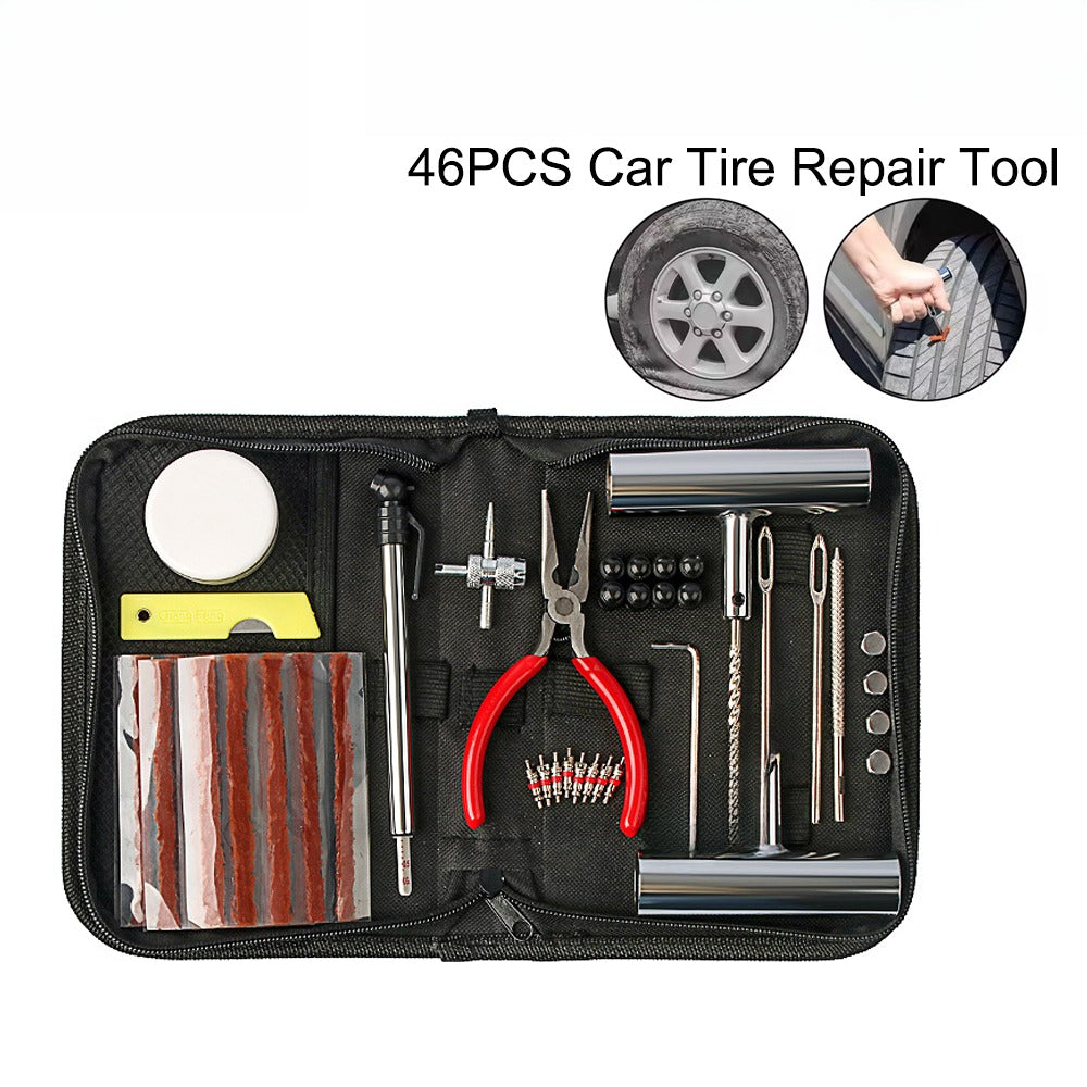Car & Motorcycle Tire Repair Kit – Portable Tubeless Tire Puncture Plu ...