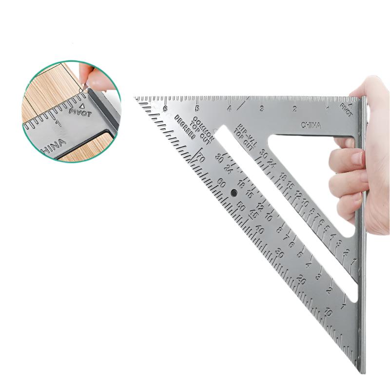 7 Inch Aluminium Alloy Triangle Ruler Thickening Protractor Measuremen ...