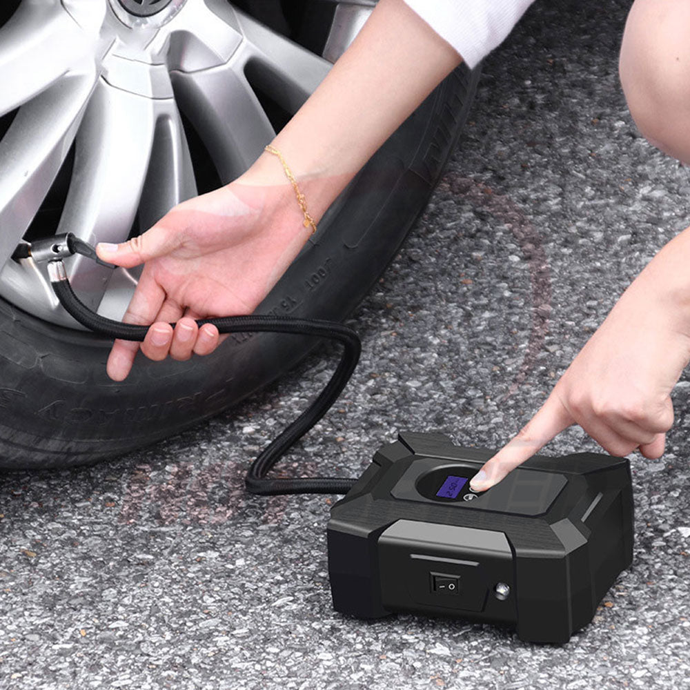 Portable 12V Car Tire Inflator with Heavy-Duty Mini Air Compressor for ...