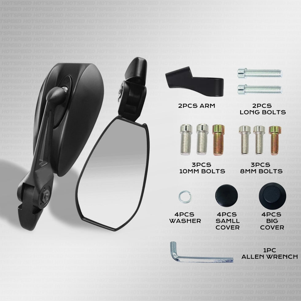 Side Mirror Heavy Duty Anti-Glare Lens 360 Degree Rotational Universal ...