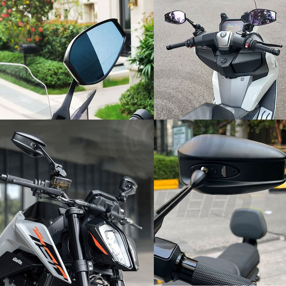 Side Mirror Heavy Duty Anti-Glare Lens 360 Degree Rotational Universal ...