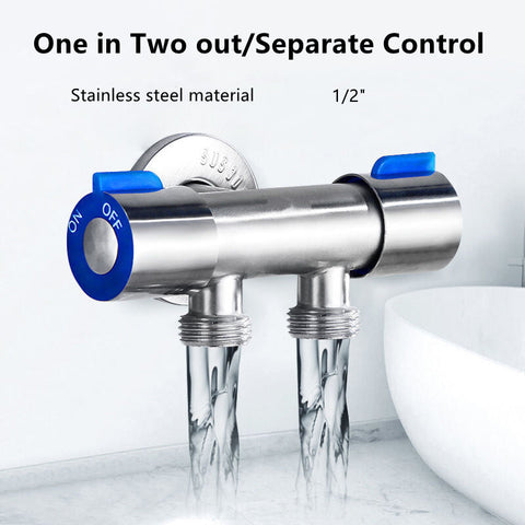 Stainless Steel Angle Valve 2 Way Dual Control Angle Valve 1/2" Multi ...