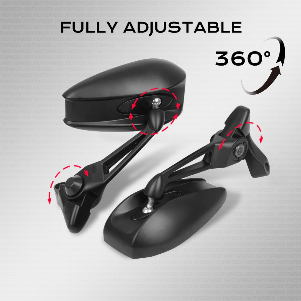 Side Mirror Heavy Duty Anti-Glare Lens 360 Degree Rotational Universal ...