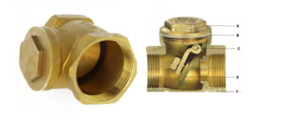 Female Thread Brass Non-return Swing Check Valve Prevent Water Backflo ...